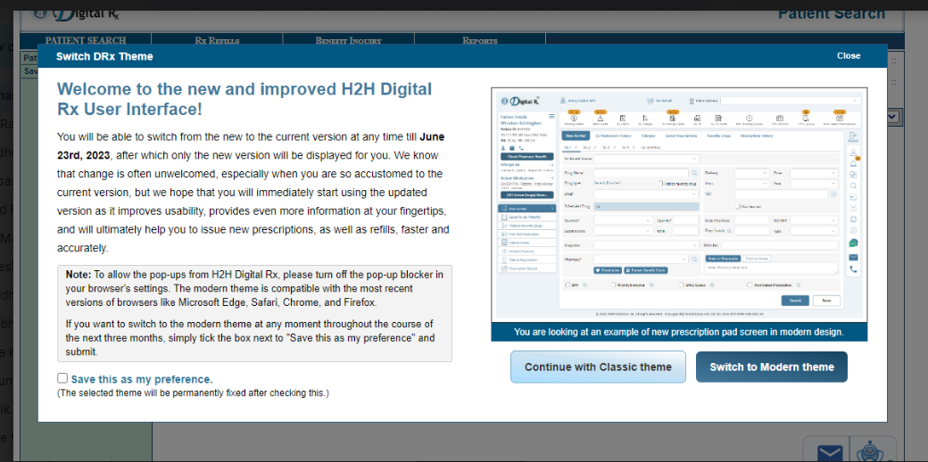 H2H Digital Rx - New UI Quick User Guide - H2H Digital Rx e ...