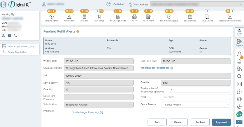 How to respond to Refill Alert? - H2H Digital Rx e-Prescription Software
