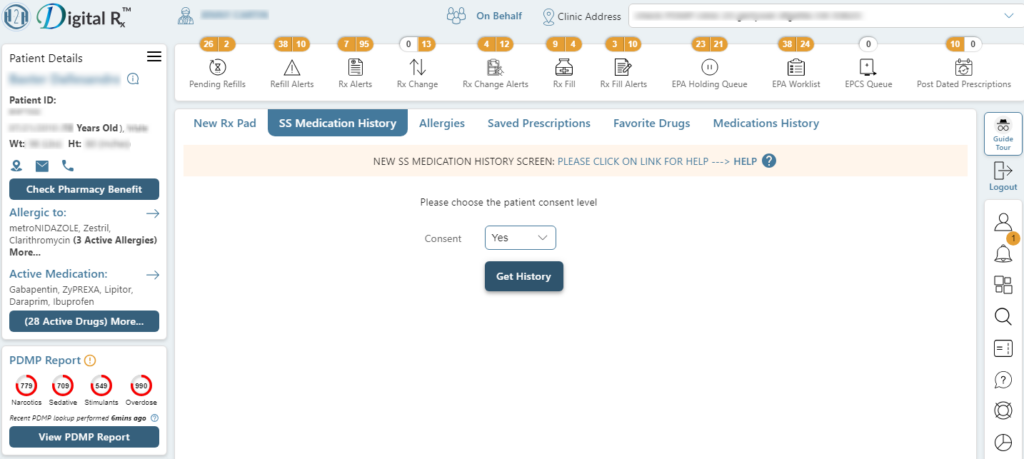 What is SS Medication History? - H2H Digital Rx e-Prescription Software