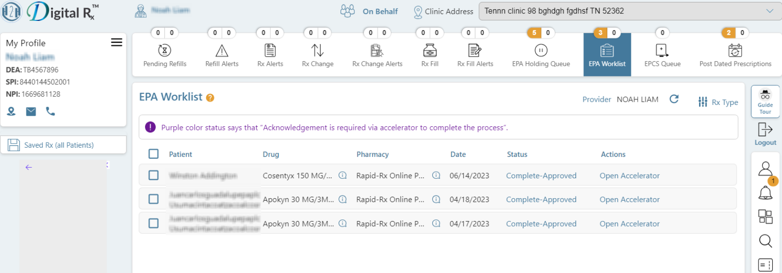 What is EPA Holding Queue and EPA Worklist Queue? - H2H Digital Rx e-Prescription Software