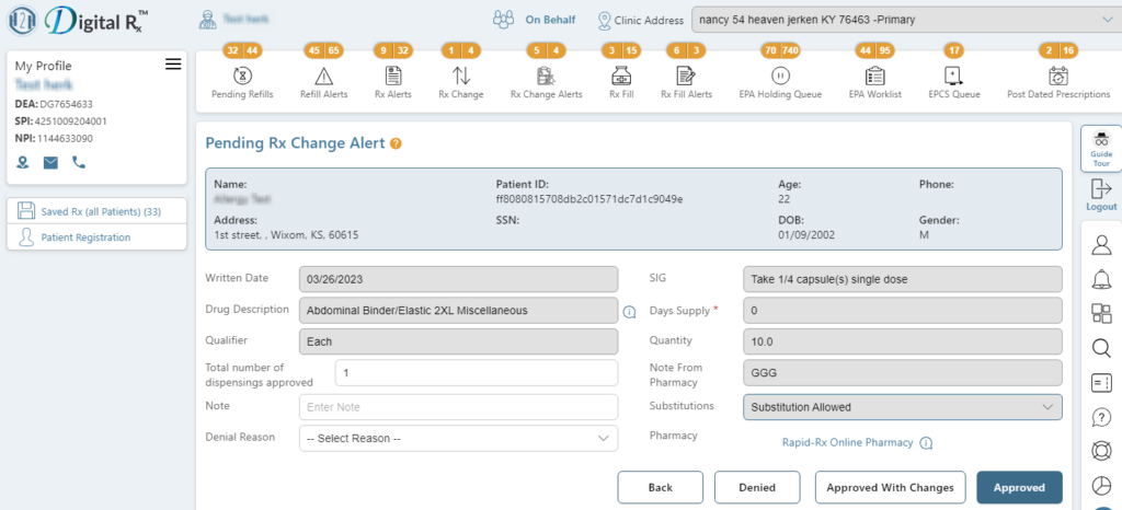 How to respond to Rx Change Alert? - H2H Digital Rx e-Prescription Software